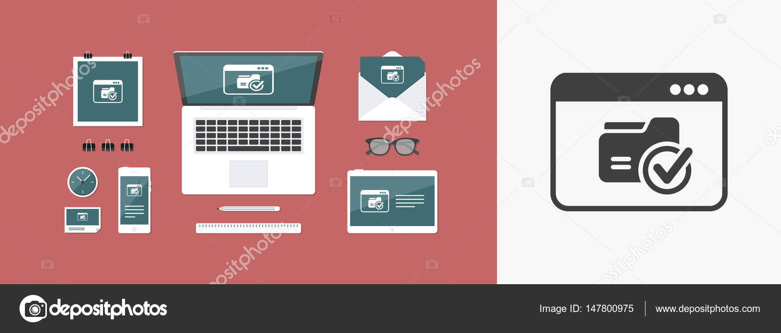 Tjek mappeikon Stockvektor af ©MyVector 147800975