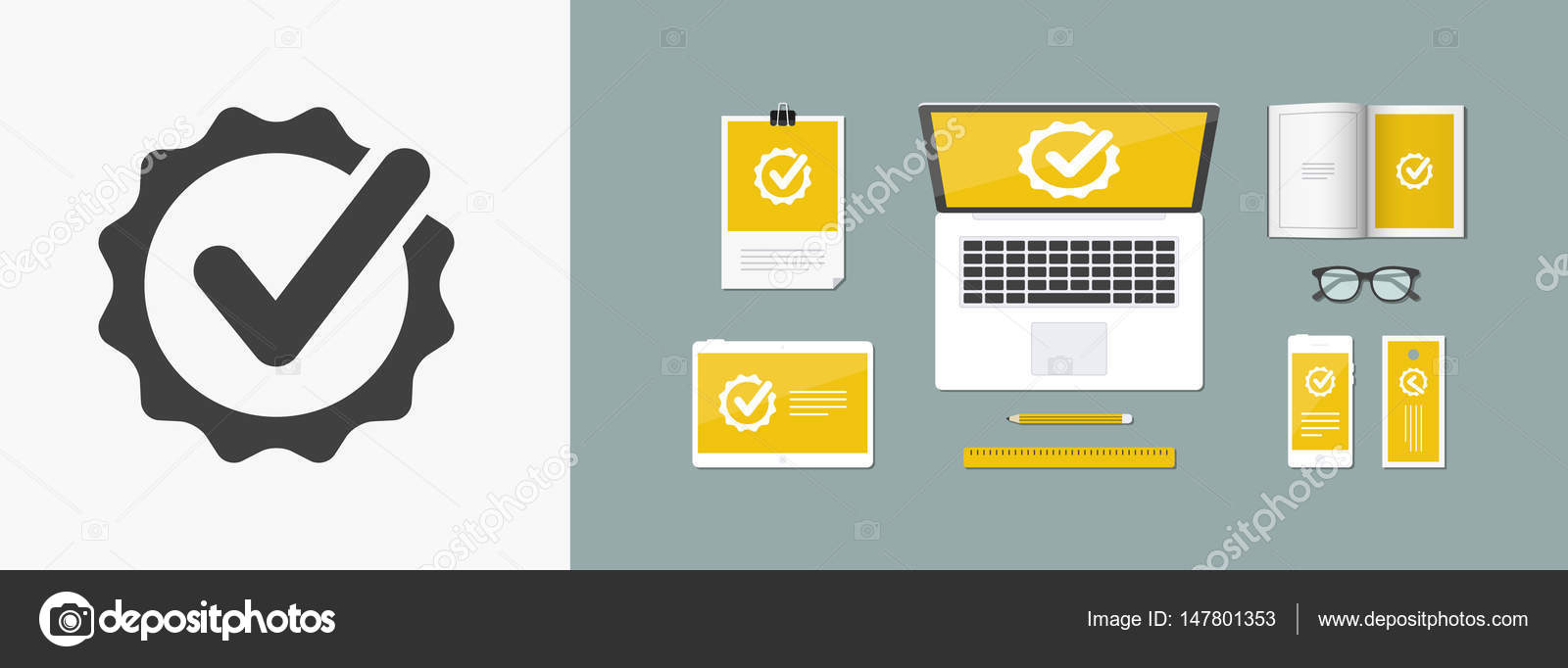 Ícone de verificação da homologação Vetor de ©MyVector 147801353