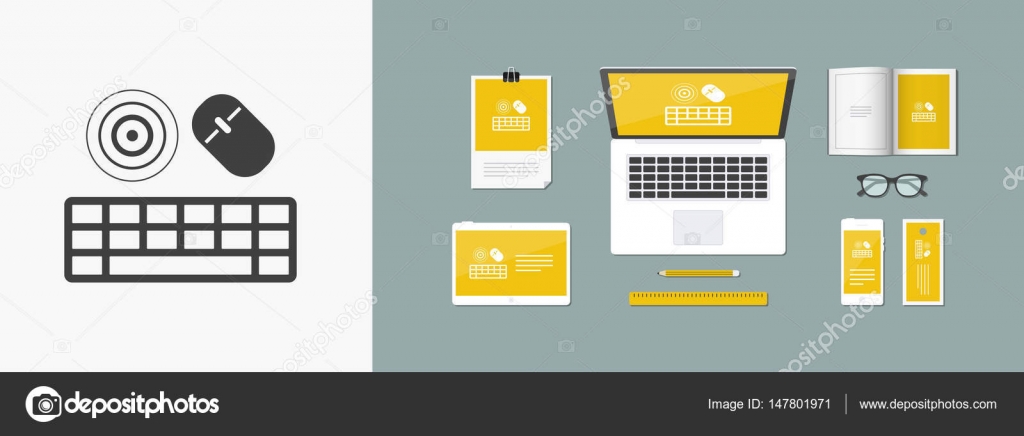Wireless mouse and keyboard Stock Vector Image by ©MyVector #147801971