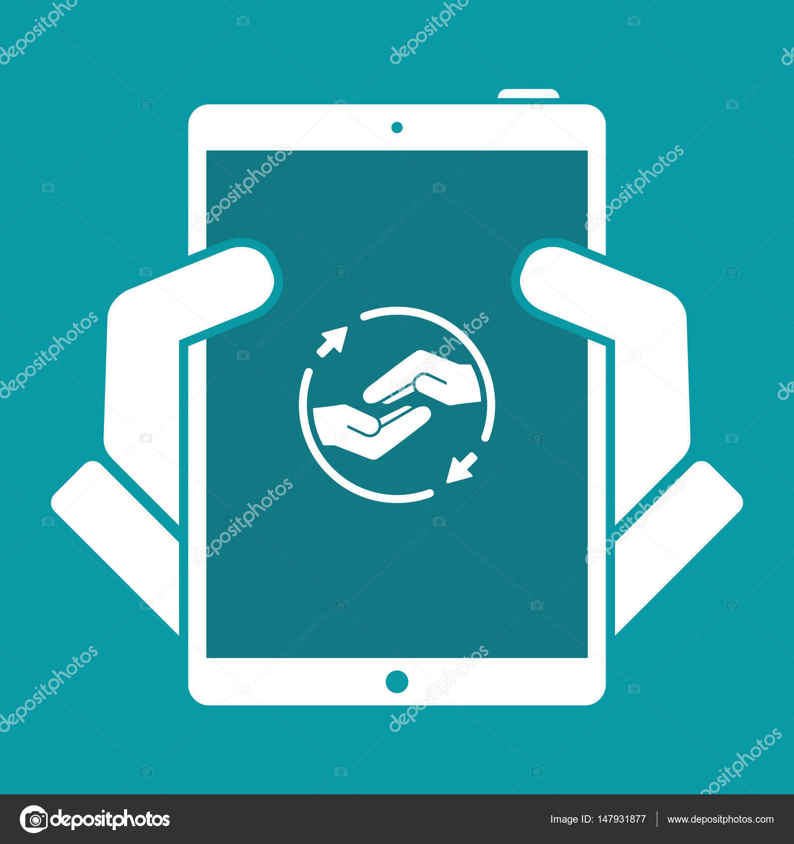 Mutual assistance - Vector minimal icon Stock Vector Image by ©MyVector ...