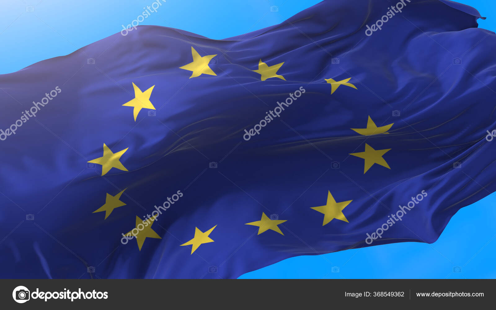 Europe Flag Waving Wind Realistic Europe Background Background Stock ...