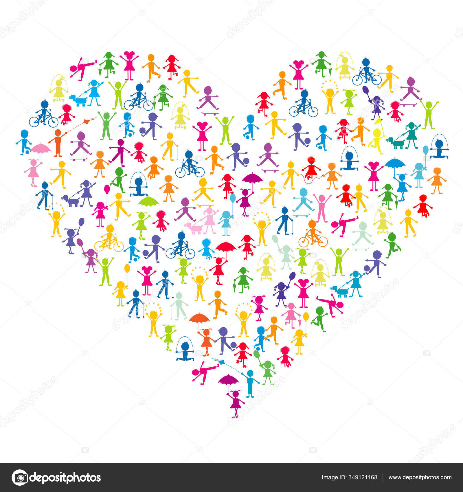 Colorful Cartoon Kids Heart Shape Stock Vector Image by ©hibrida13 ...