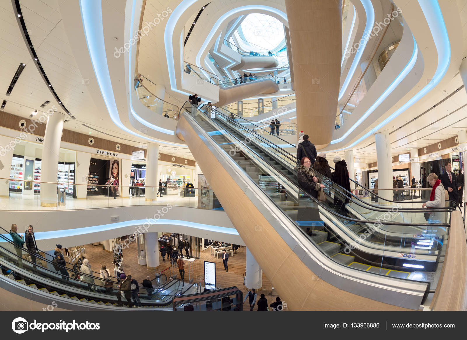 Futuristic interior renovated shopping center — Stock Editorial Photo ... Futuristic interior renovated shopping center — Stock Editorial Photo ...