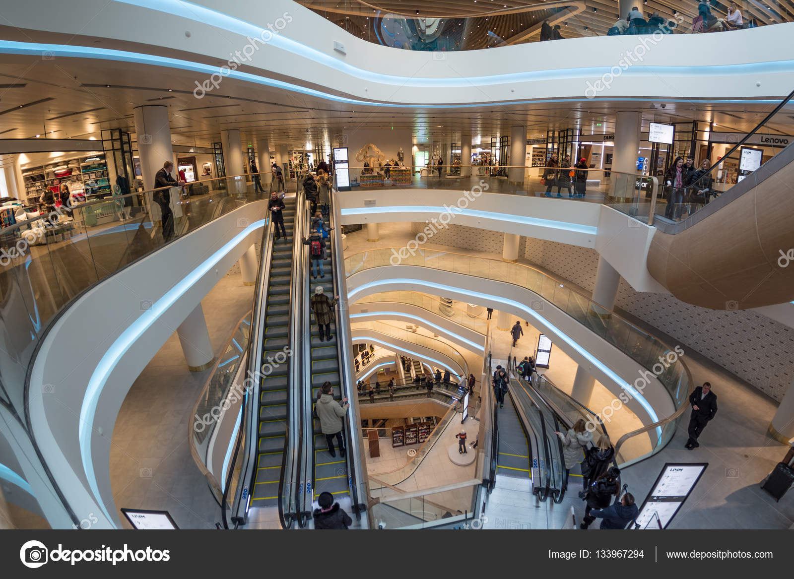 Futuristic interior renovated shopping center – Stock Editorial Photo ... Futuristic interior renovated shopping center – Stock Editorial Photo ...