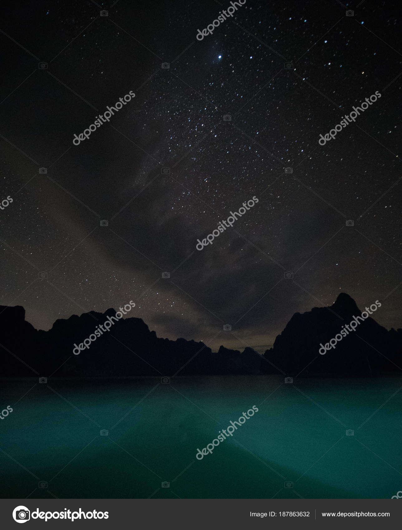 Stars Night Sky Lake Background Stock Photo by ©nelka7812 187863632