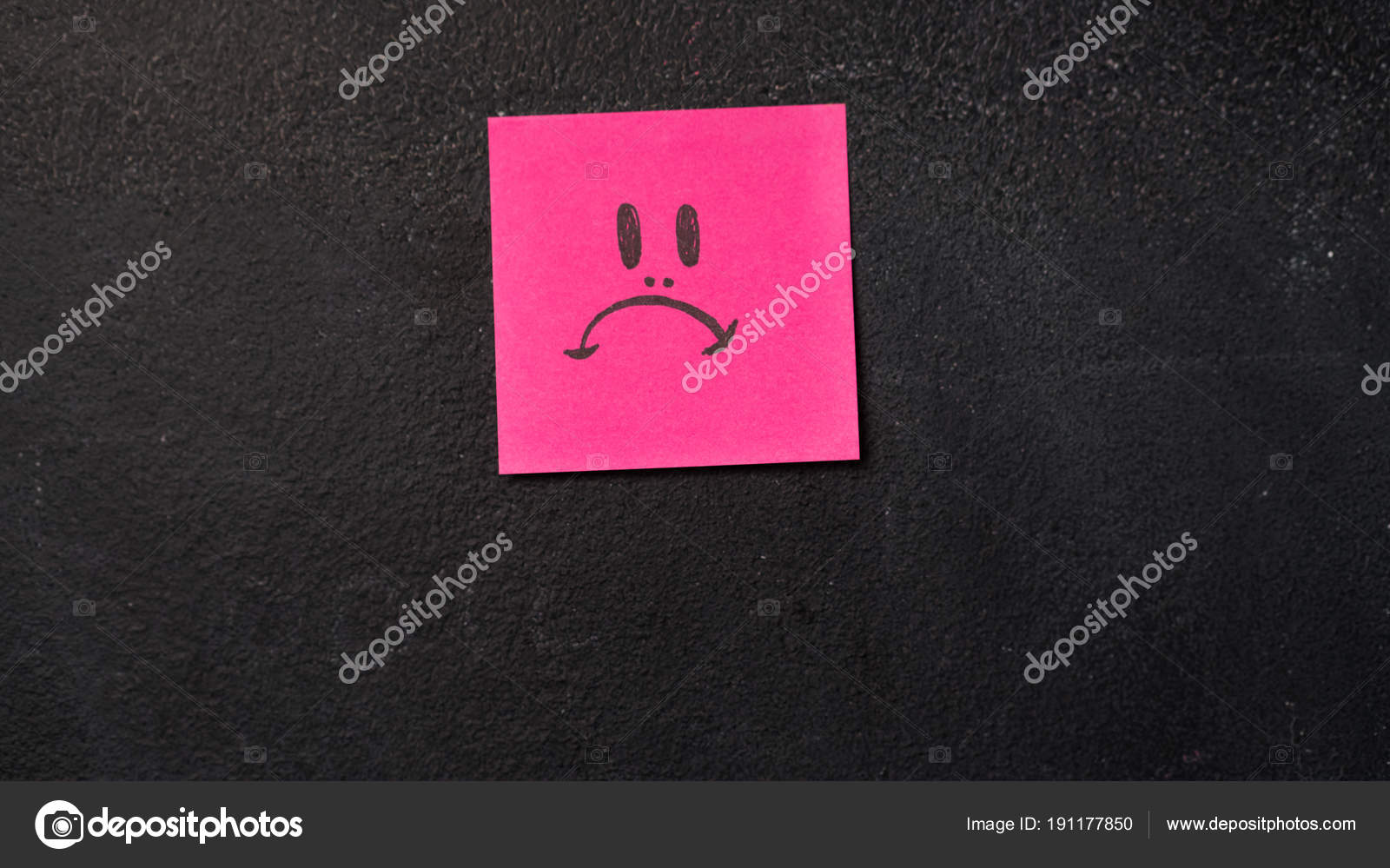 Sticky Note Sad Face Icon Blackboard — Stock Photo © nelka7812 #191177850