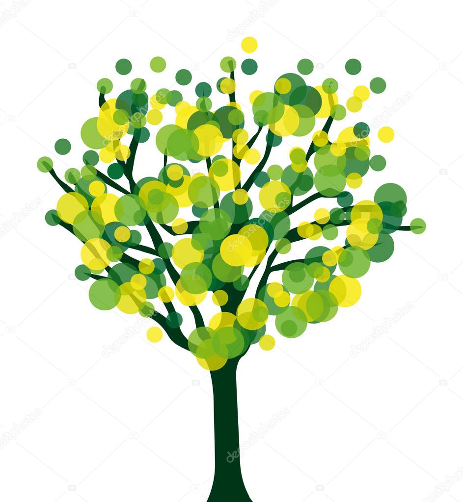 Hermoso árbol gráfico moderno. Símbolo vector. 2024