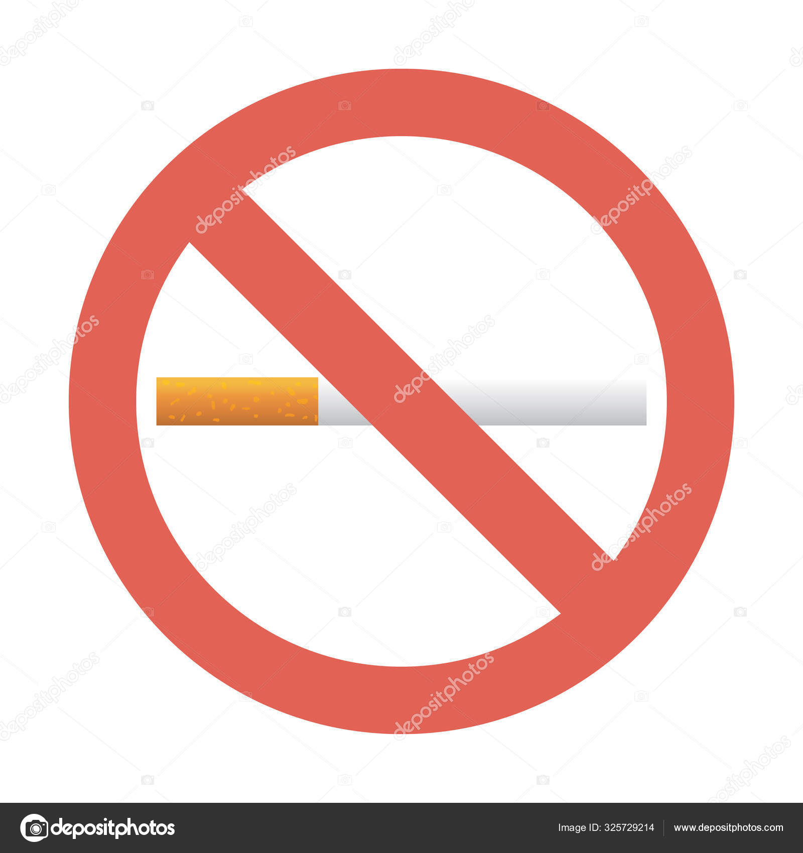 Stop Smoking Quit Smoking Sign Symbol Real Cigarette Red Vector Stock ...