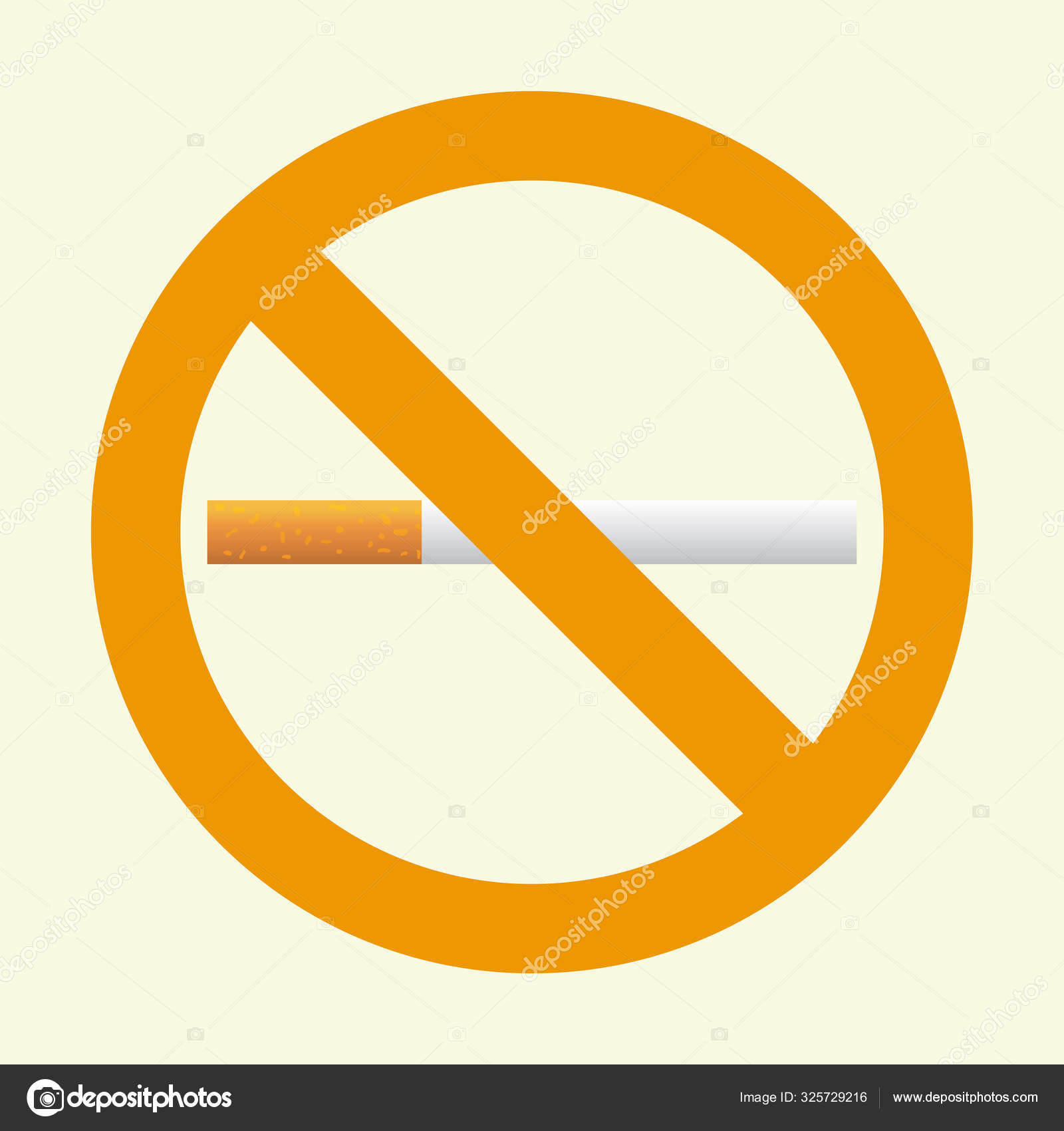 Stop Smoking Quit Smoking Sign Symbol Real Cigarette Orange Vector ...