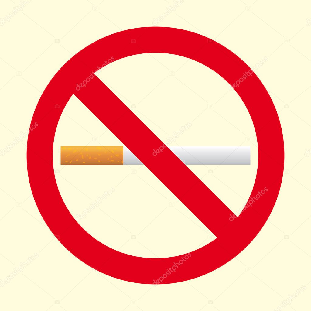 Deja de fumar deja de fumar símbolo de signo. Un cigarrillo de verdad ...