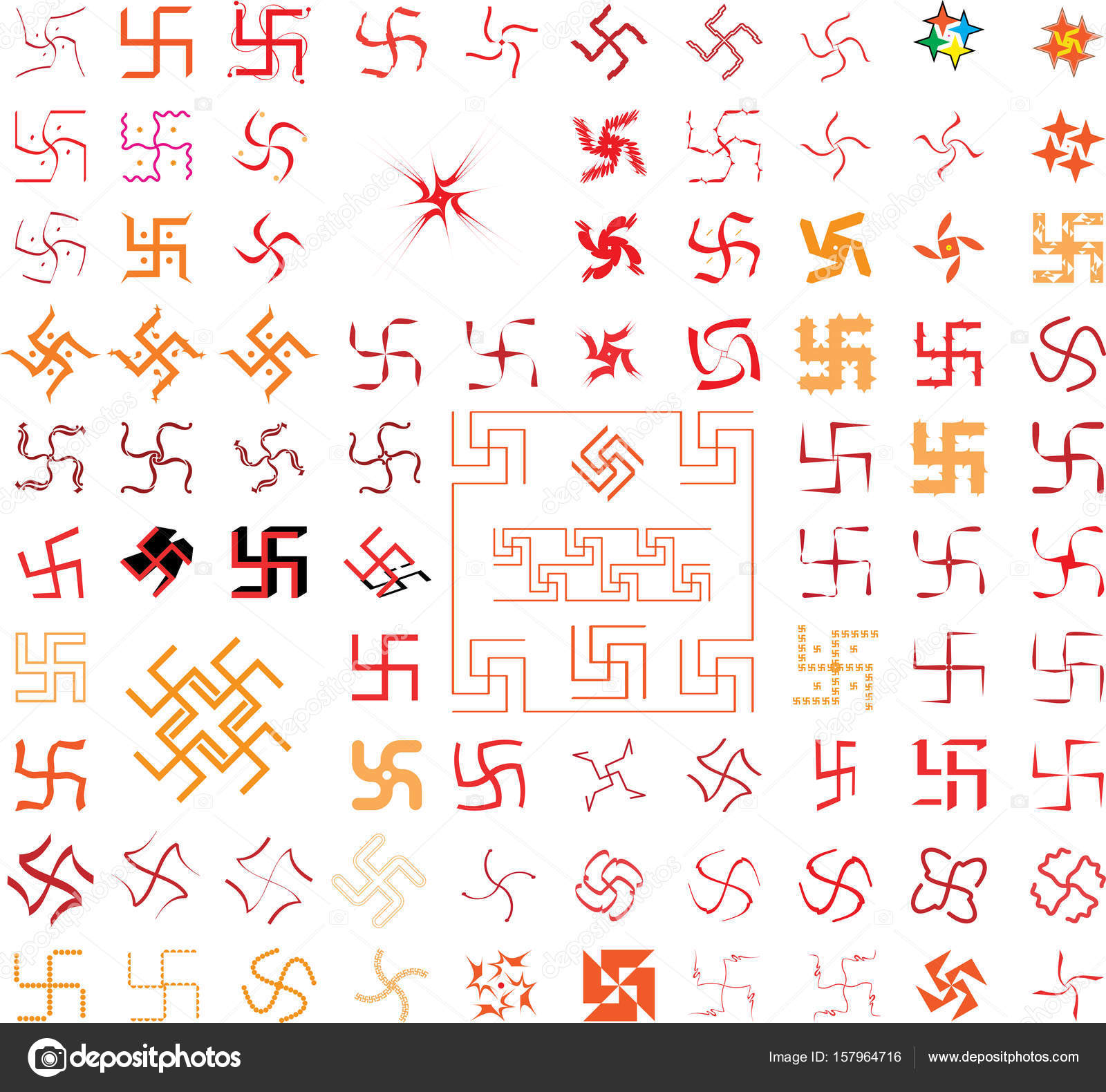 Swastica The Holy Motif Collection Stock Vector Image By