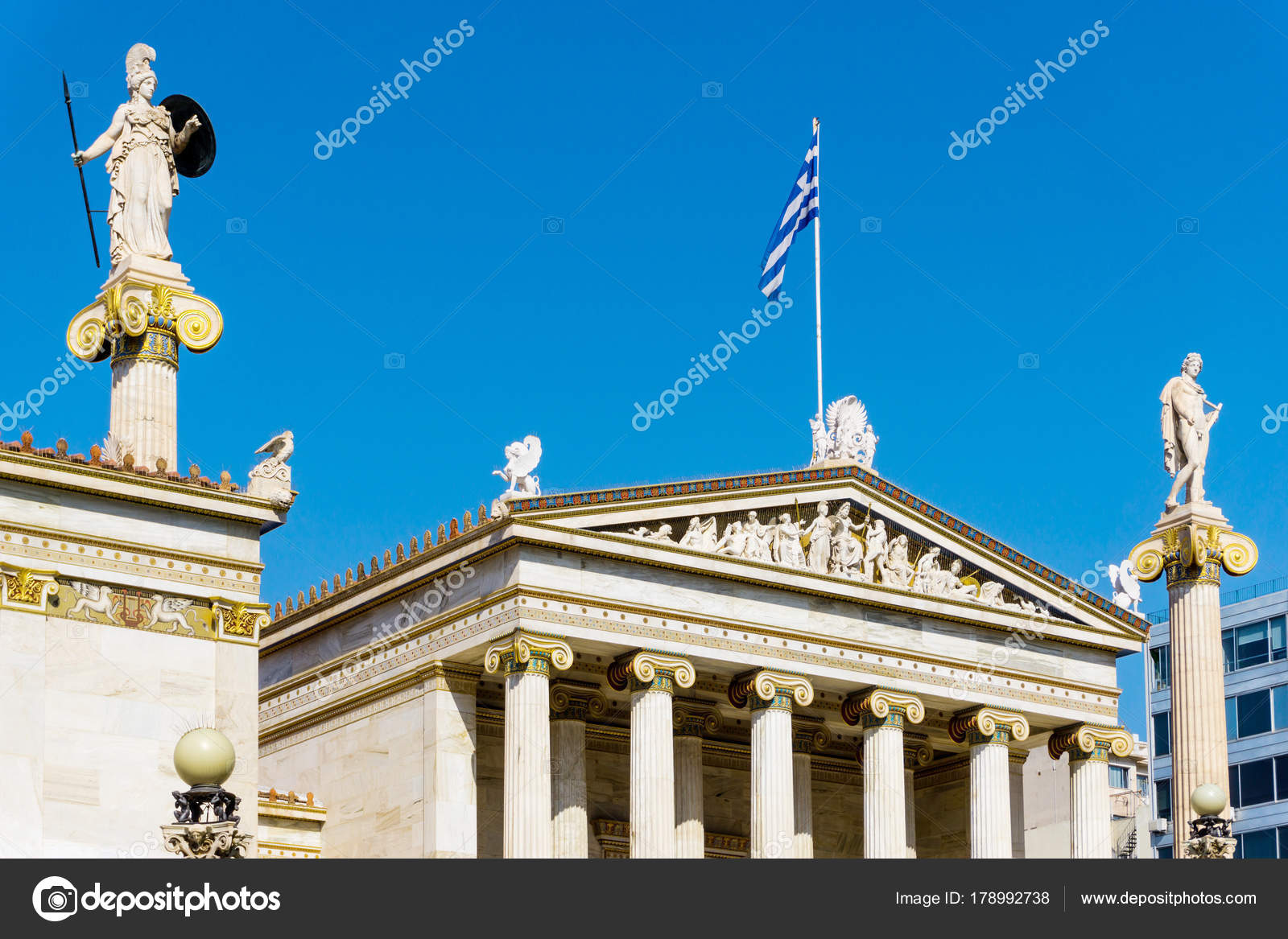 Flag of Greece in Athens, Greece Stock Photo by ©ilolab 178992738