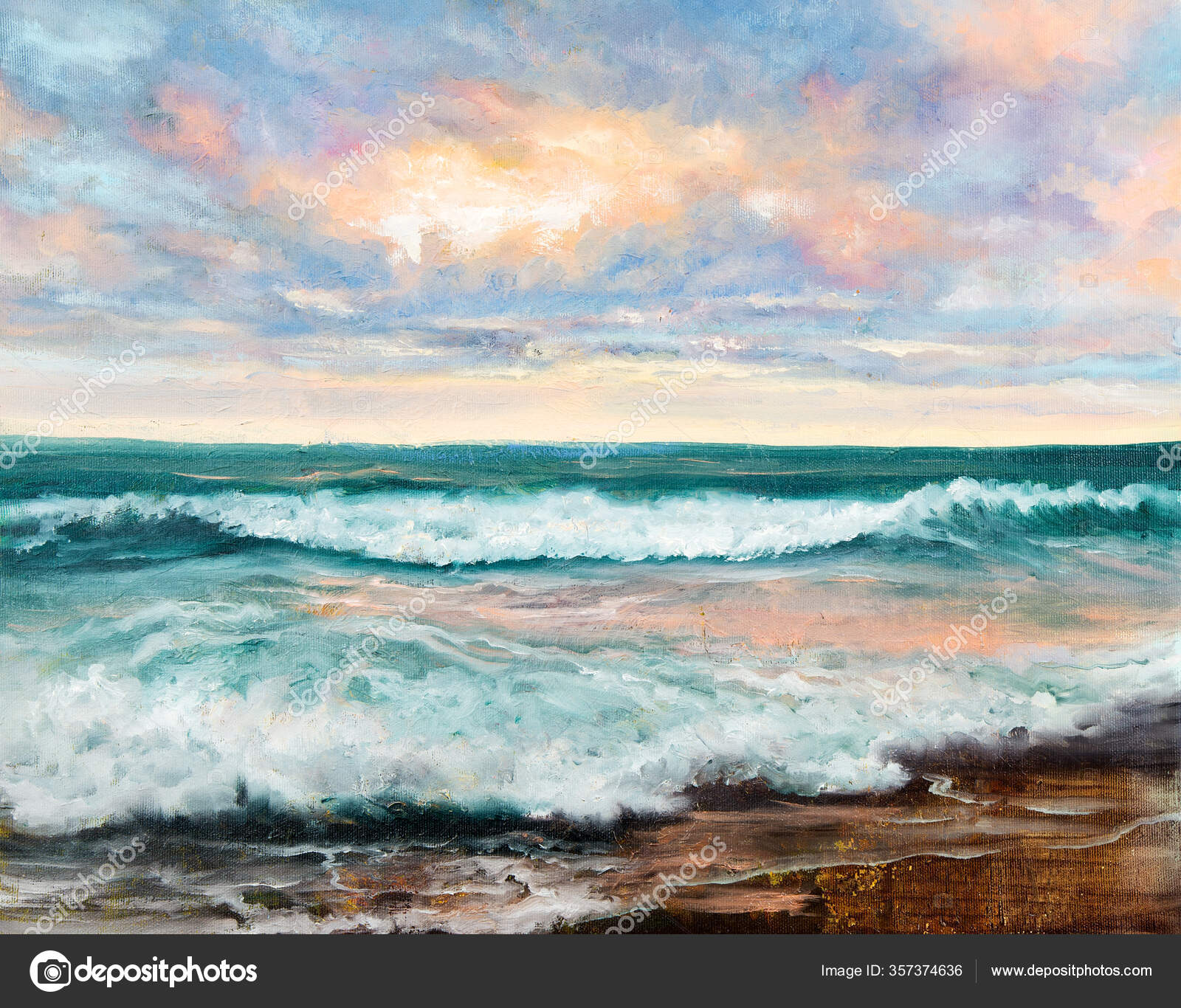 Hermosa Playa En Acuarela