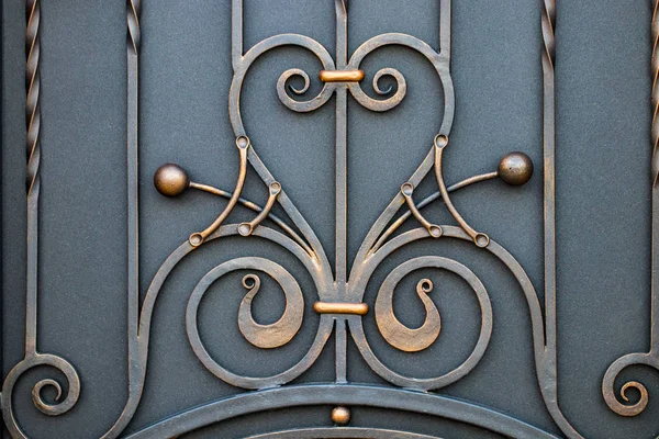 Magnificent wrought-iron gates, ornamental forging, forged eleme Stock ...