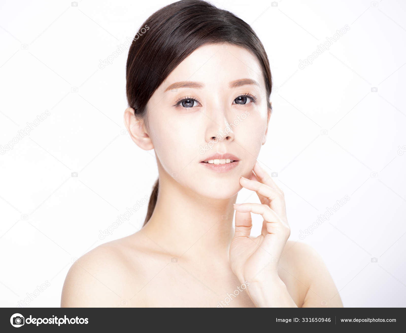 Closeup young beauty with clean fresh skin Stock Photo by ©tomwang ...