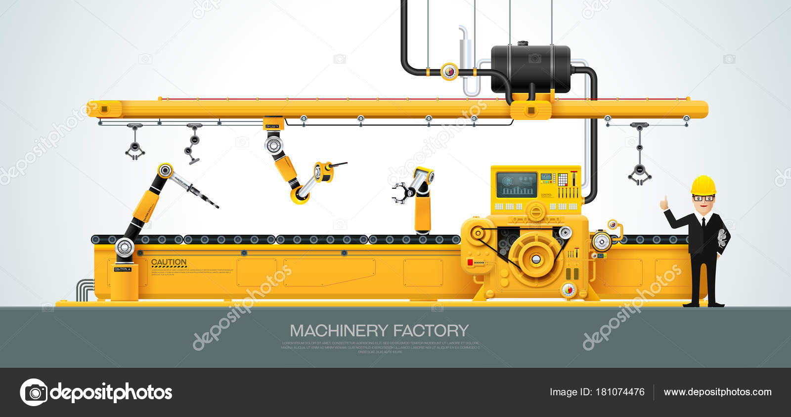 Factory Machine Illustration