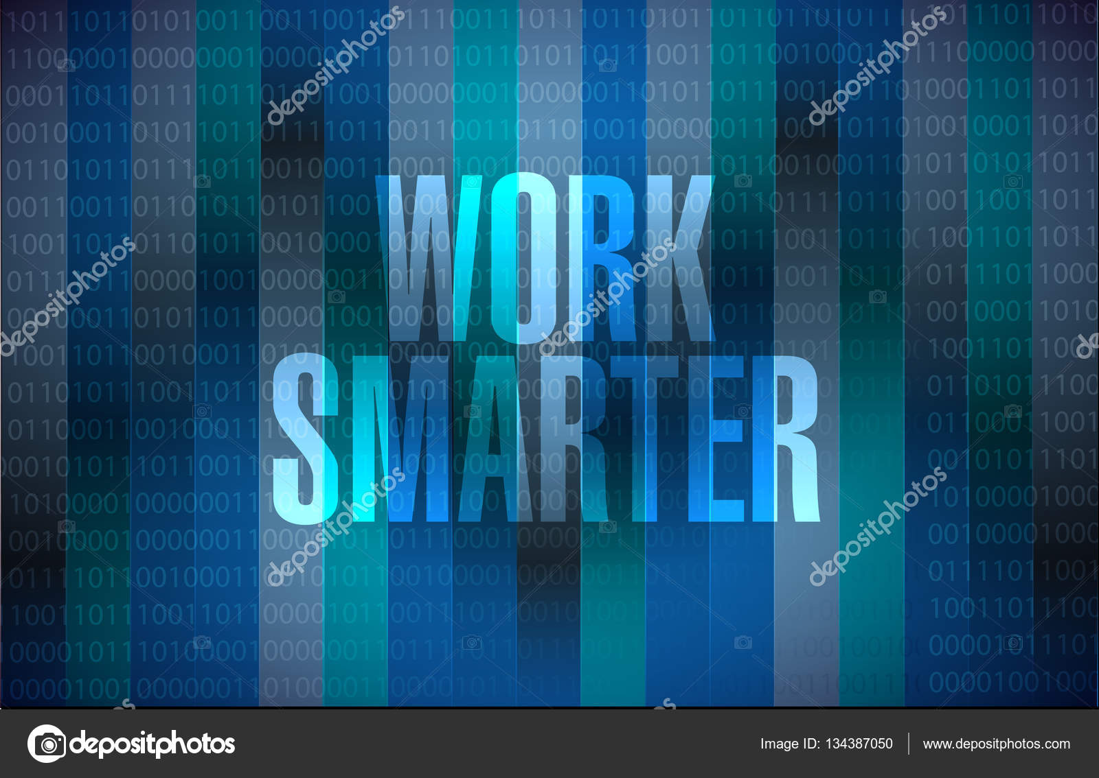 Work smarter binary background sign concept Stock Photo by ©alexmillos ...