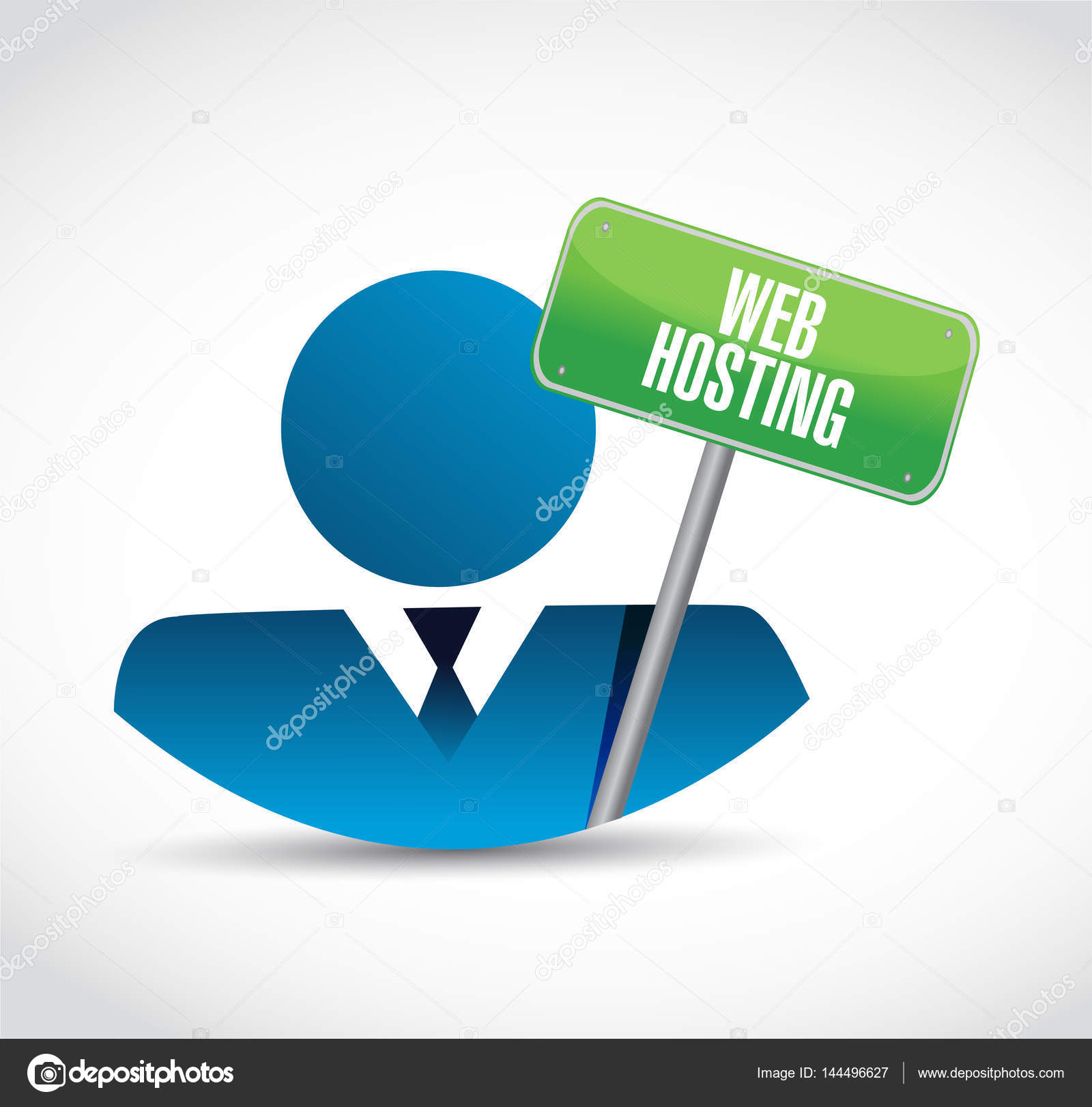 Web hosting businessman sign concept — Stock Photo © alexmillos #144496627
