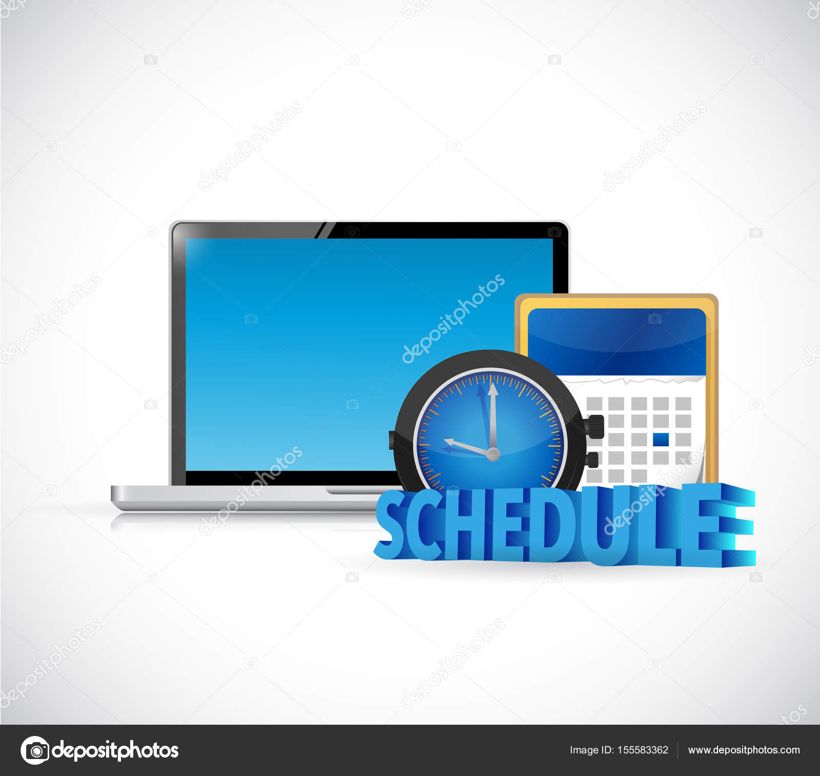 Schedule computer and calendar. — Stock Photo © alexmillos #155583362