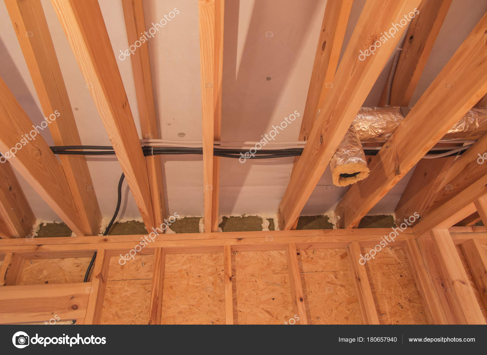 Ventilation, sewage and water installation in the partition wall Stock ...