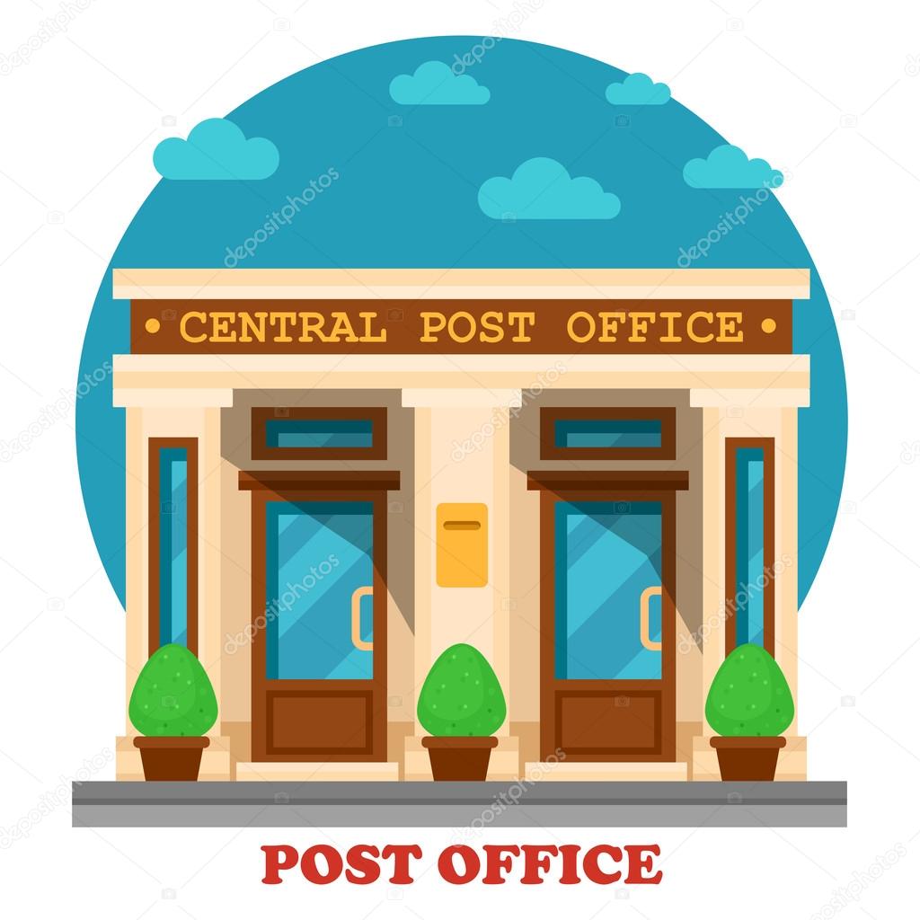 Cartoon Post Office Building
