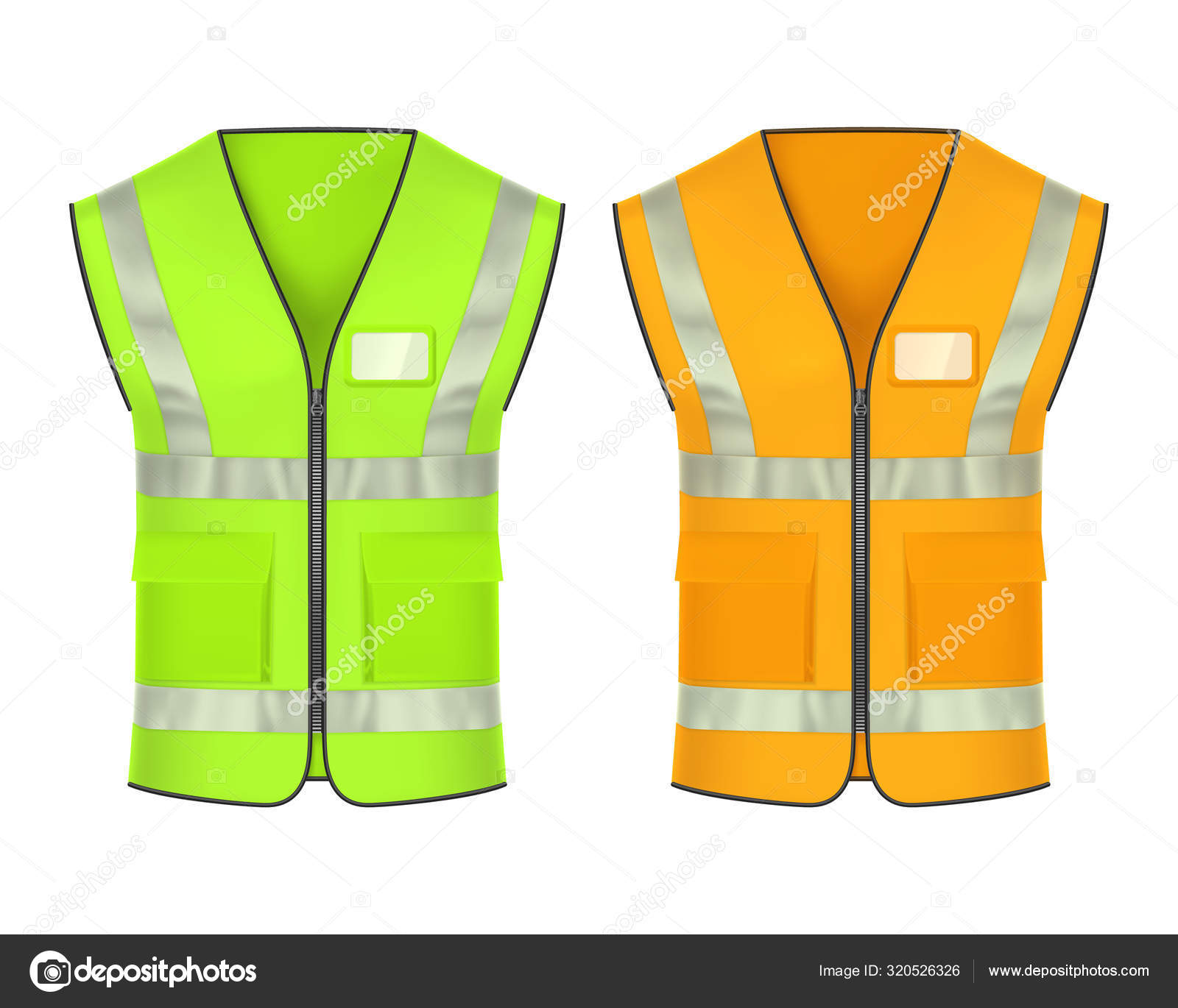 Rompi pengaman dengan strip reflektif, mockup vektor Vektor Stok oleh ...