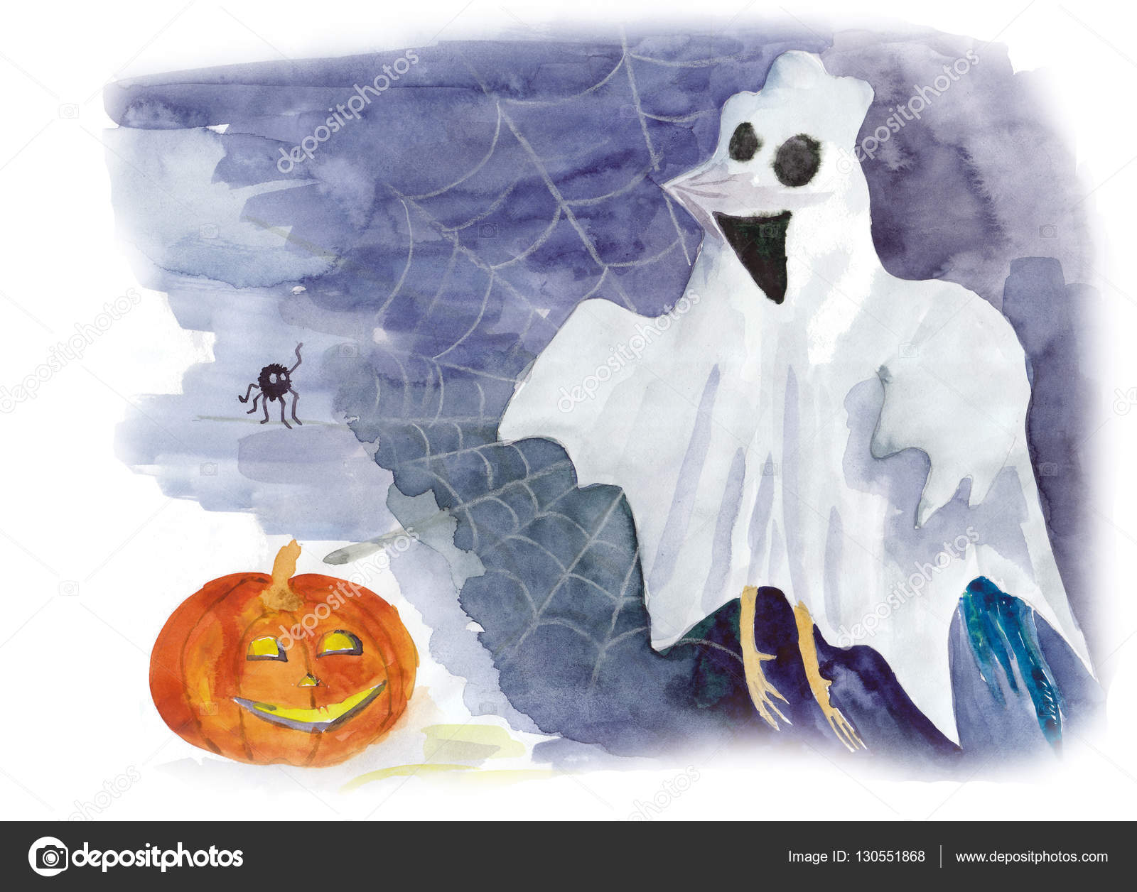 Comic cartoon rooster in Ghost costume. Stock Illustration by ©bunkovan ...