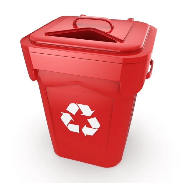 Representación 3D Papelera de reciclaje roja — Foto de stock #118891930 © apopium