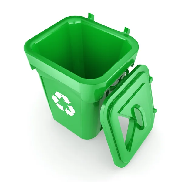 Cubo de reciclaje amarillo de renderizado 3D — Foto de stock #125974288 © apopium