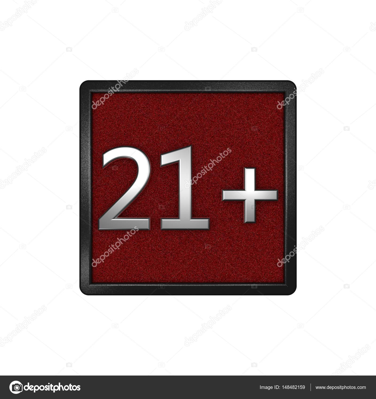 Icon "21+". Age limit. Isolated graphic illustration. 3D rendering ...