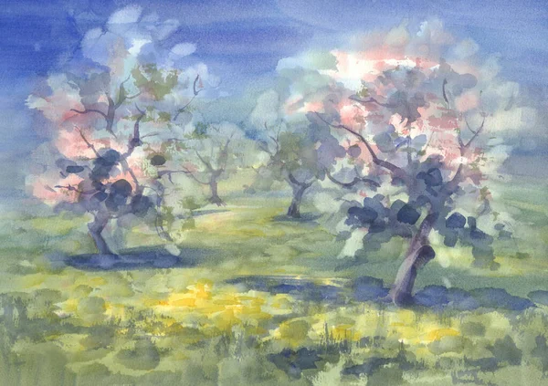 Watercolor orchard Stock Photos, Royalty Free Watercolor orchard Images ...