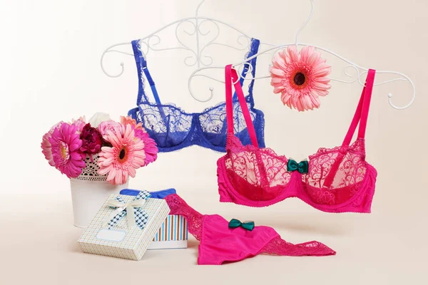 Sexy bra and panties with flowers and bird Stock Photo by ©photoslash ...