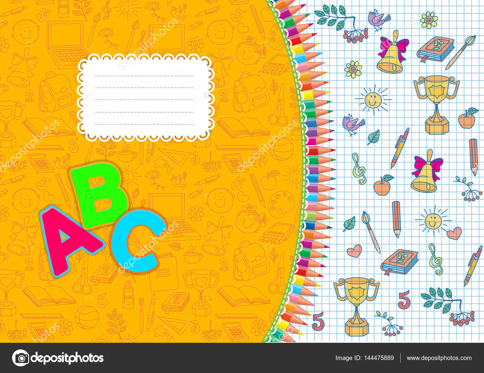 School notebook horizontal A4 Stock Vector by ©pinkkoala 144475889