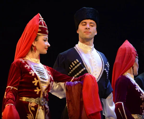 Ossetians in traditional dress dancing folk mountain dance. – Stock ...