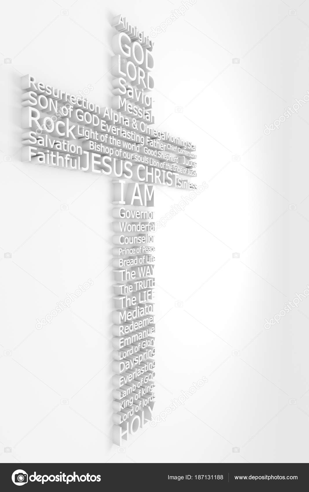 Cross With Biblical Names of JESUS CHRIST — Stock Photo © Balazs #187131188