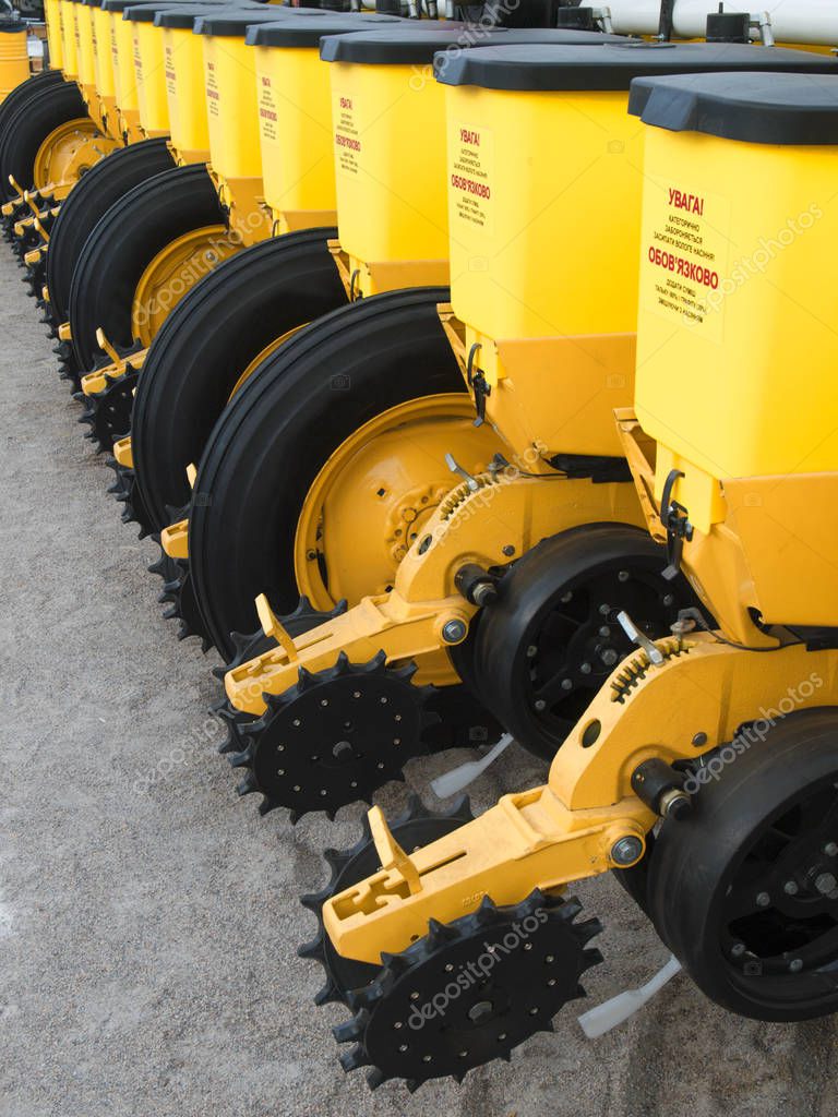 Machine seeder. Concept agrotechnika. — Stock Photo © stain-v #167678676