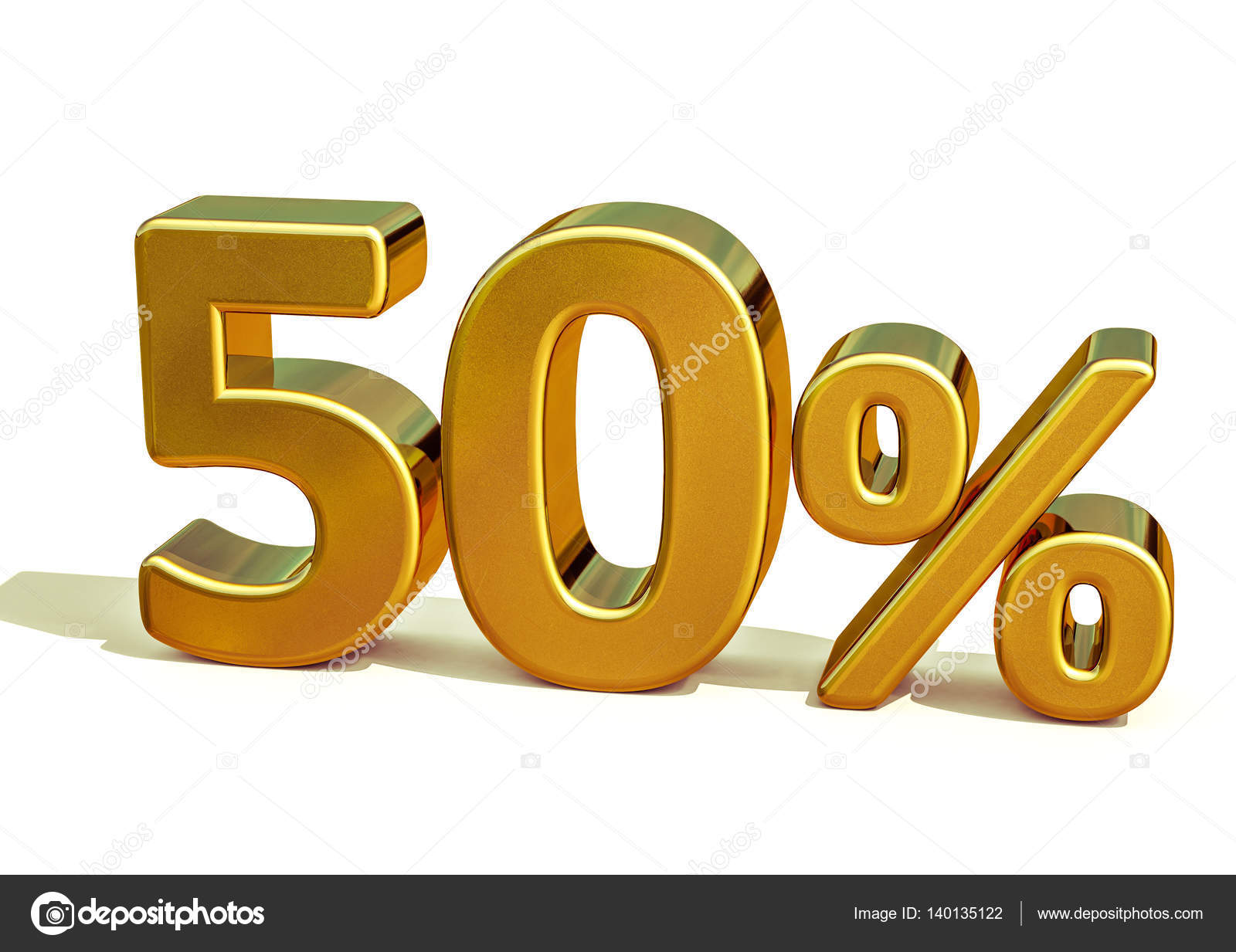 3d Gold 50 Percent Sign Stock Photo by ©Supertrooper 140135122