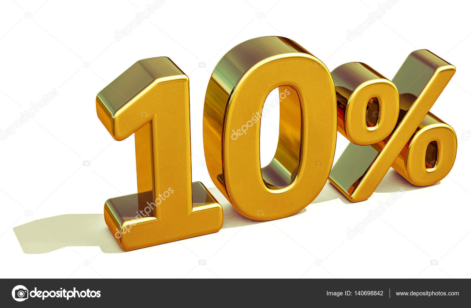 3d Or 10 Dix pour cent signe de réduction image libre de droit par Supertrooper © #140698842