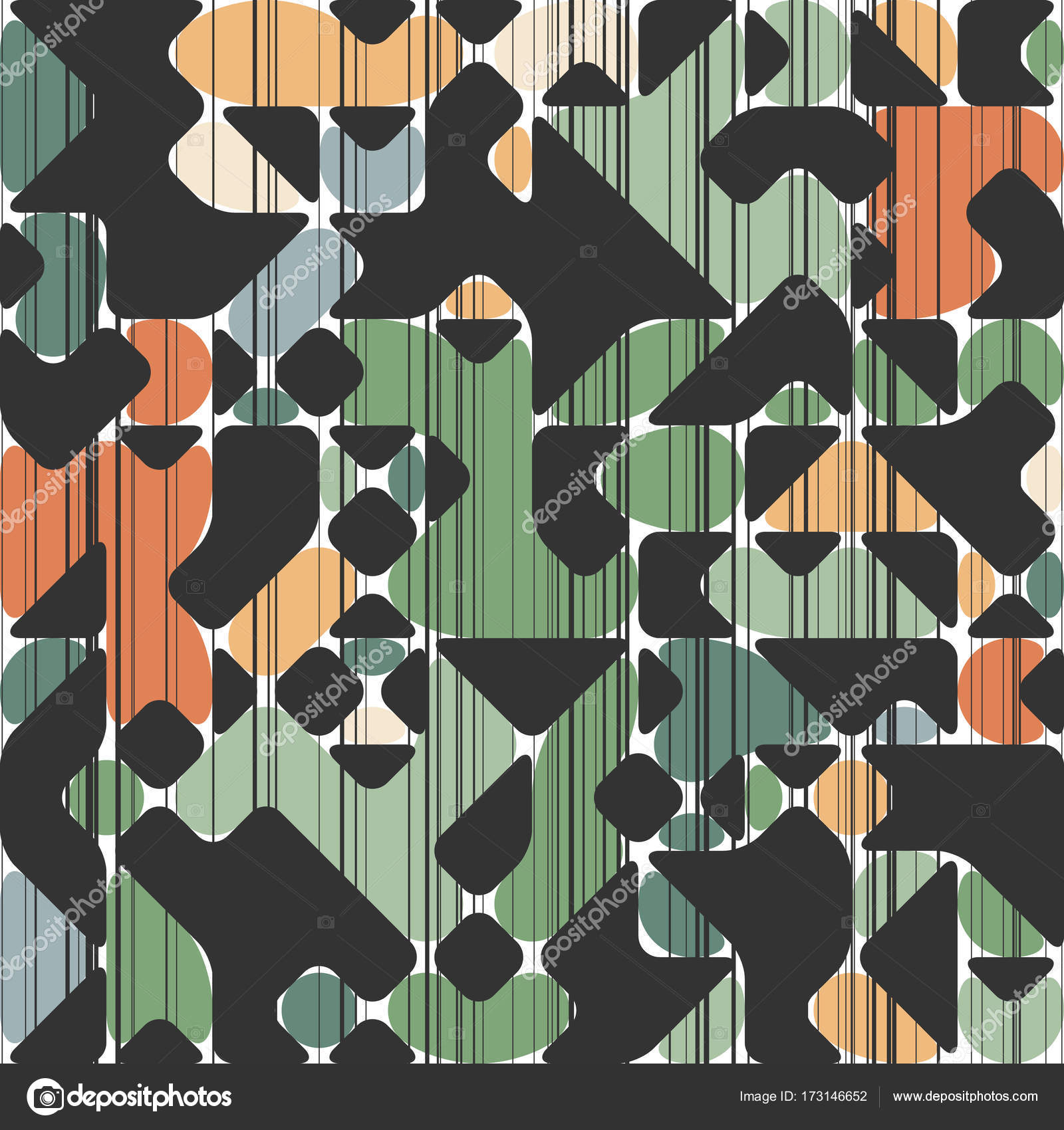 Various Rounded Shapes Retro Abstract Background Stock Vector Image by ...