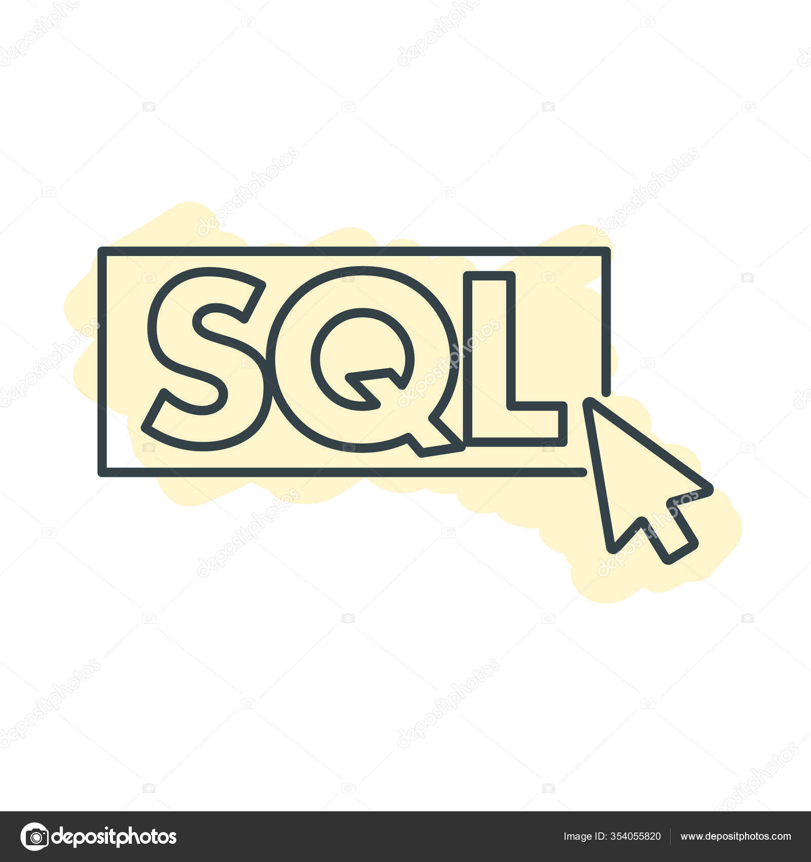 Texto SQL Structured Query Language Sigh Stroke Symbol imagem vetorial ...