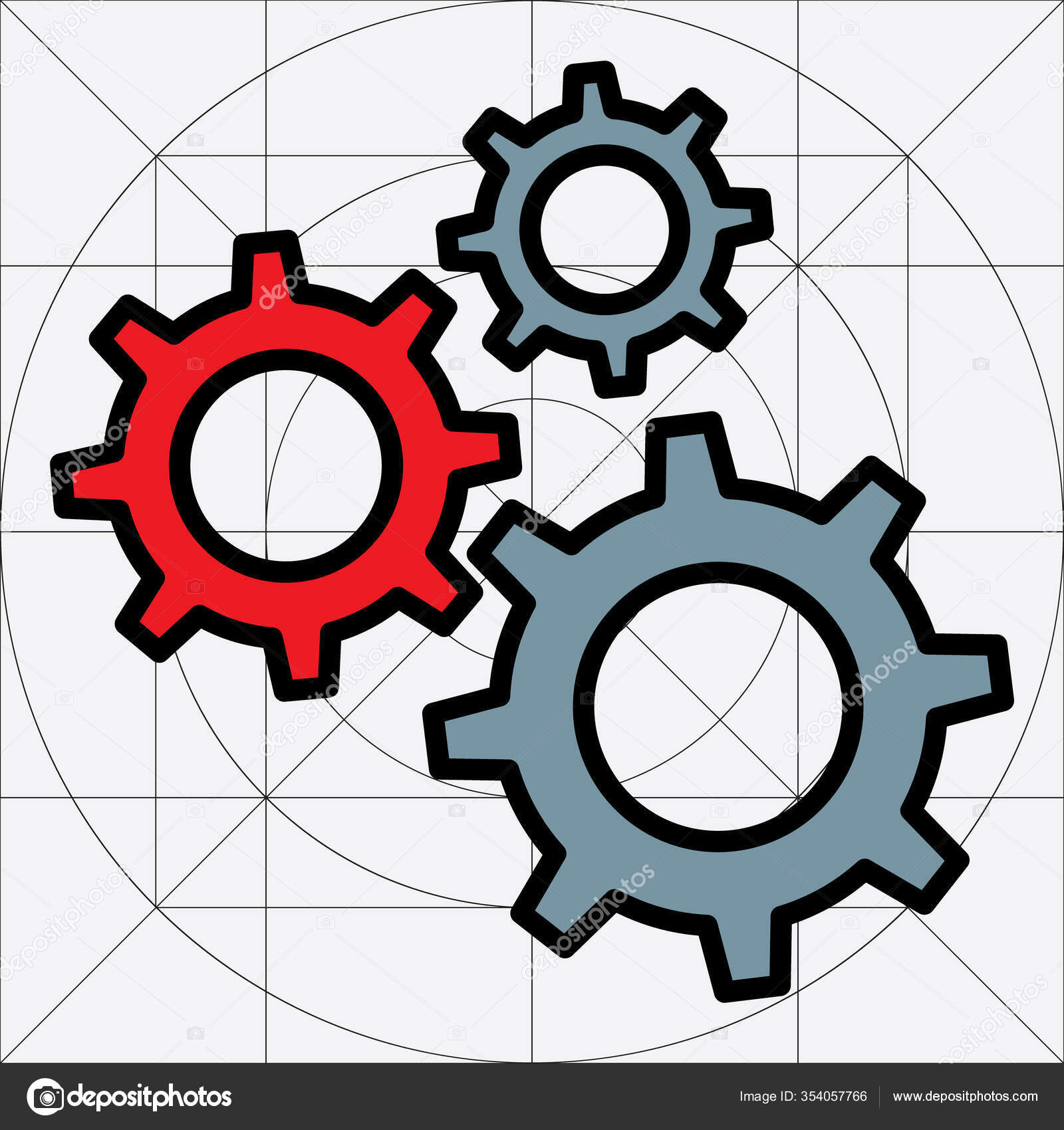 Gear Simple Vector Icon, Cog Wheel Pictogram, Settings Symbol, Engine ...