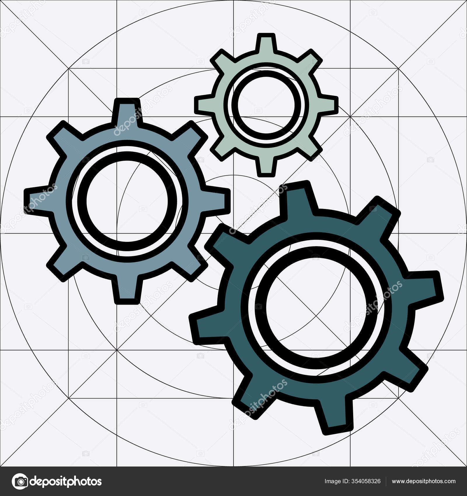 Gear Simple Vector Icon, Cog Wheel Pictogram, Settings Symbol, Engine ...