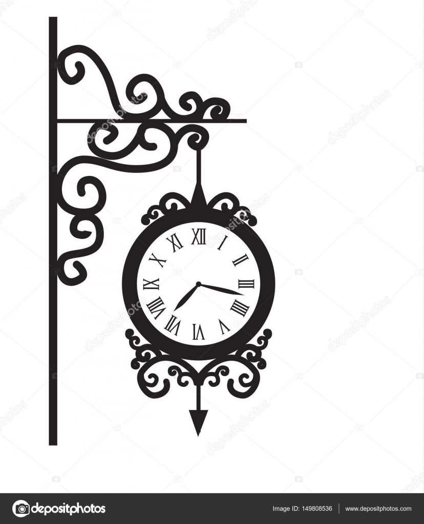 Vector street clock — Stock Vector © odina222 #149808536