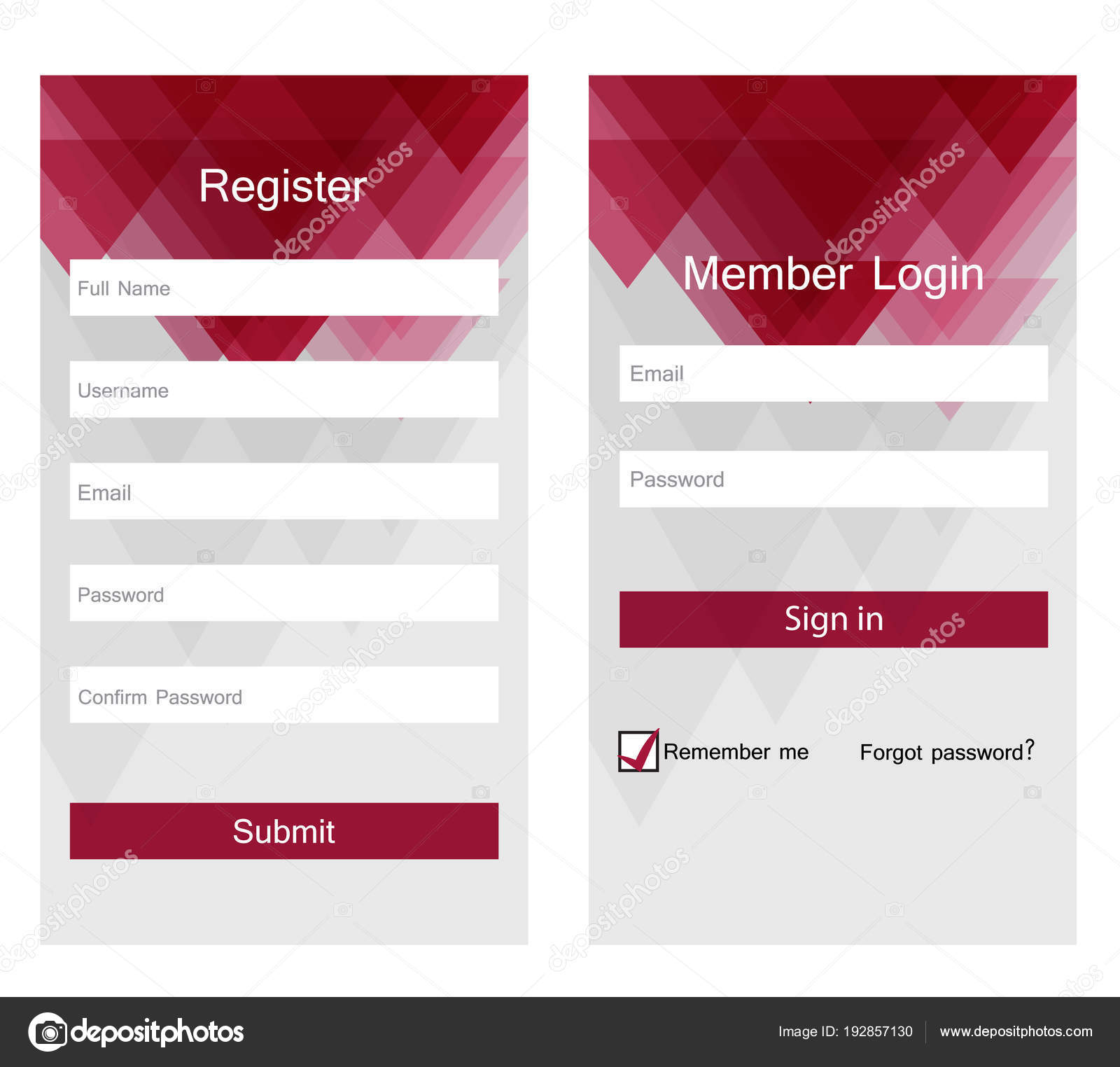 Vector formularios de inicio de sesión Vector de stock por ©odina222 ...