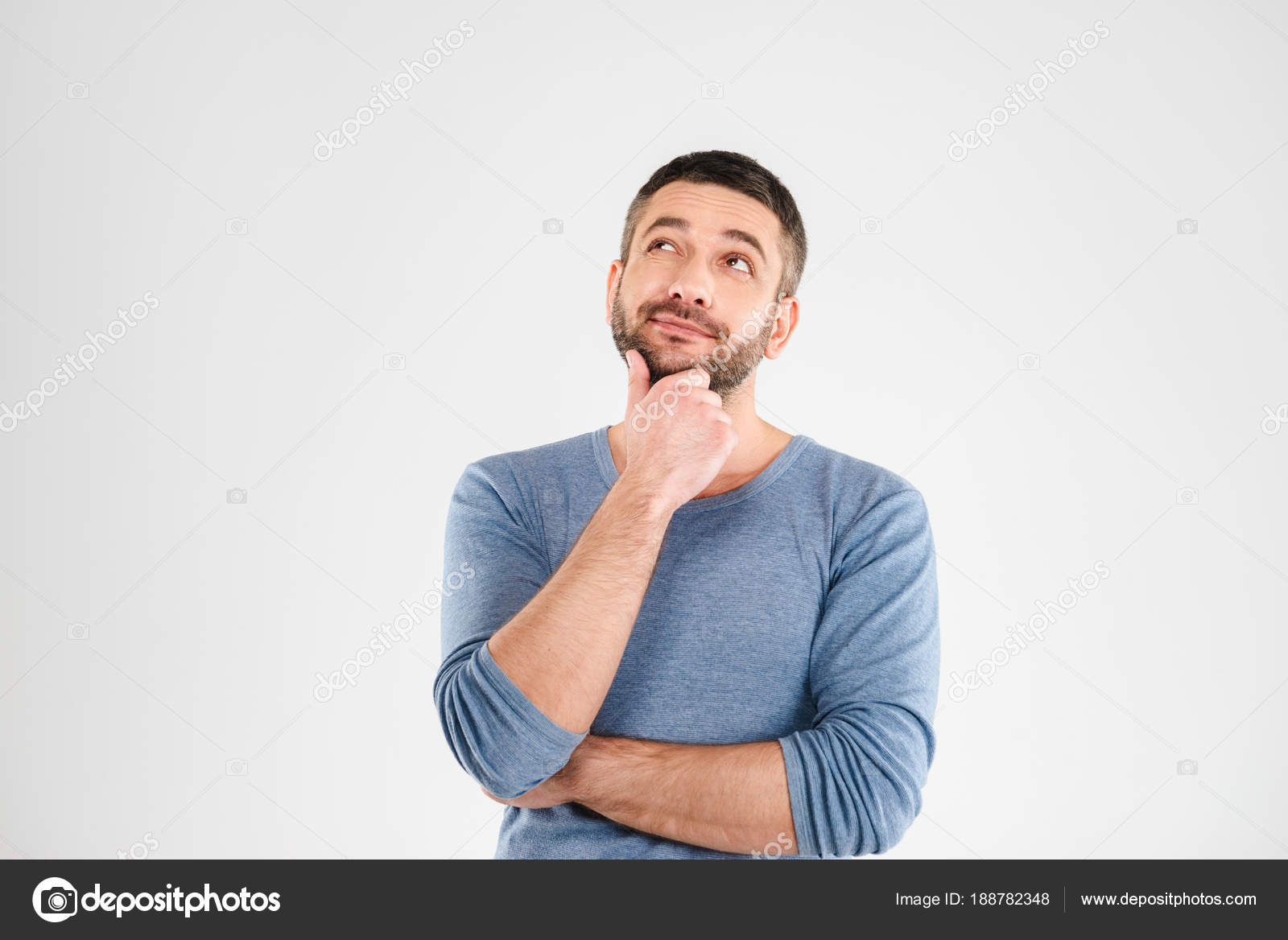 Thinking young man standing isolated Stock Photo by ©Vadymvdrobot 188782348