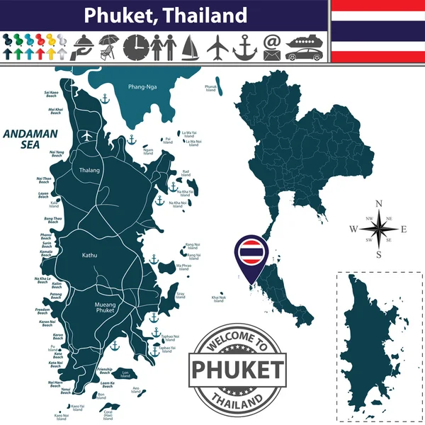 ᐈ Phuket map stock vectors, Royalty Free phuket map illustrations ...