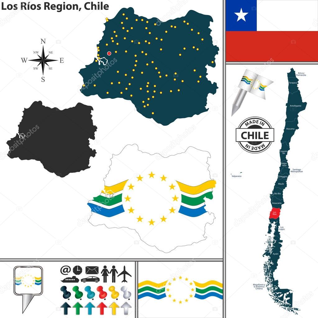 Mapa de Los Ríos, Chile 2022