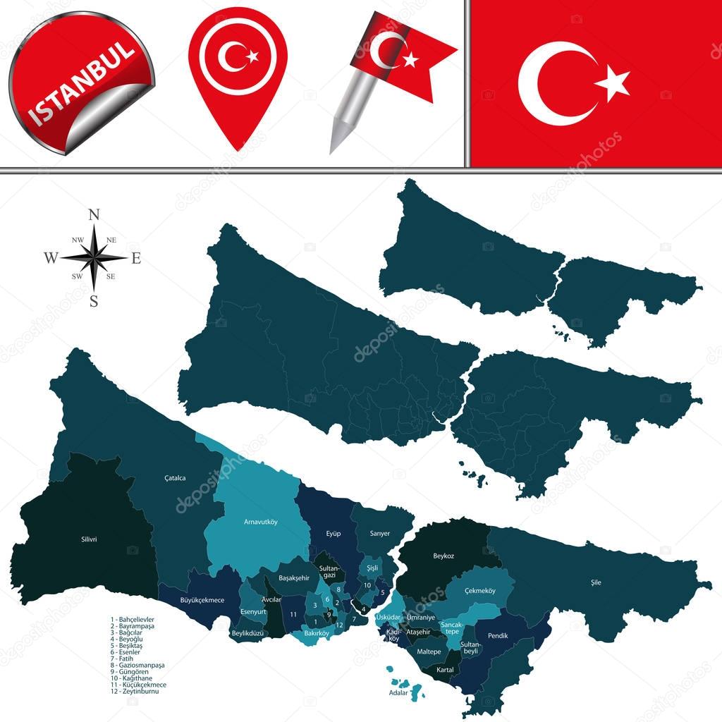 Mapa de Estambul con Distritos 2022