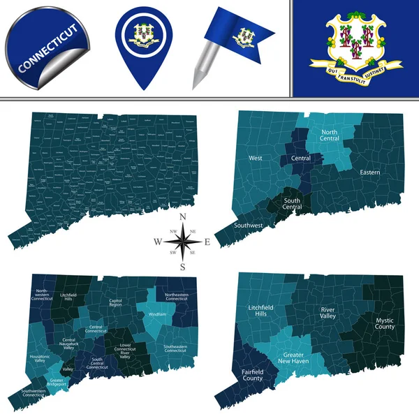 Map of ct Stock Vectors, Royalty Free Map of ct Illustrations ...