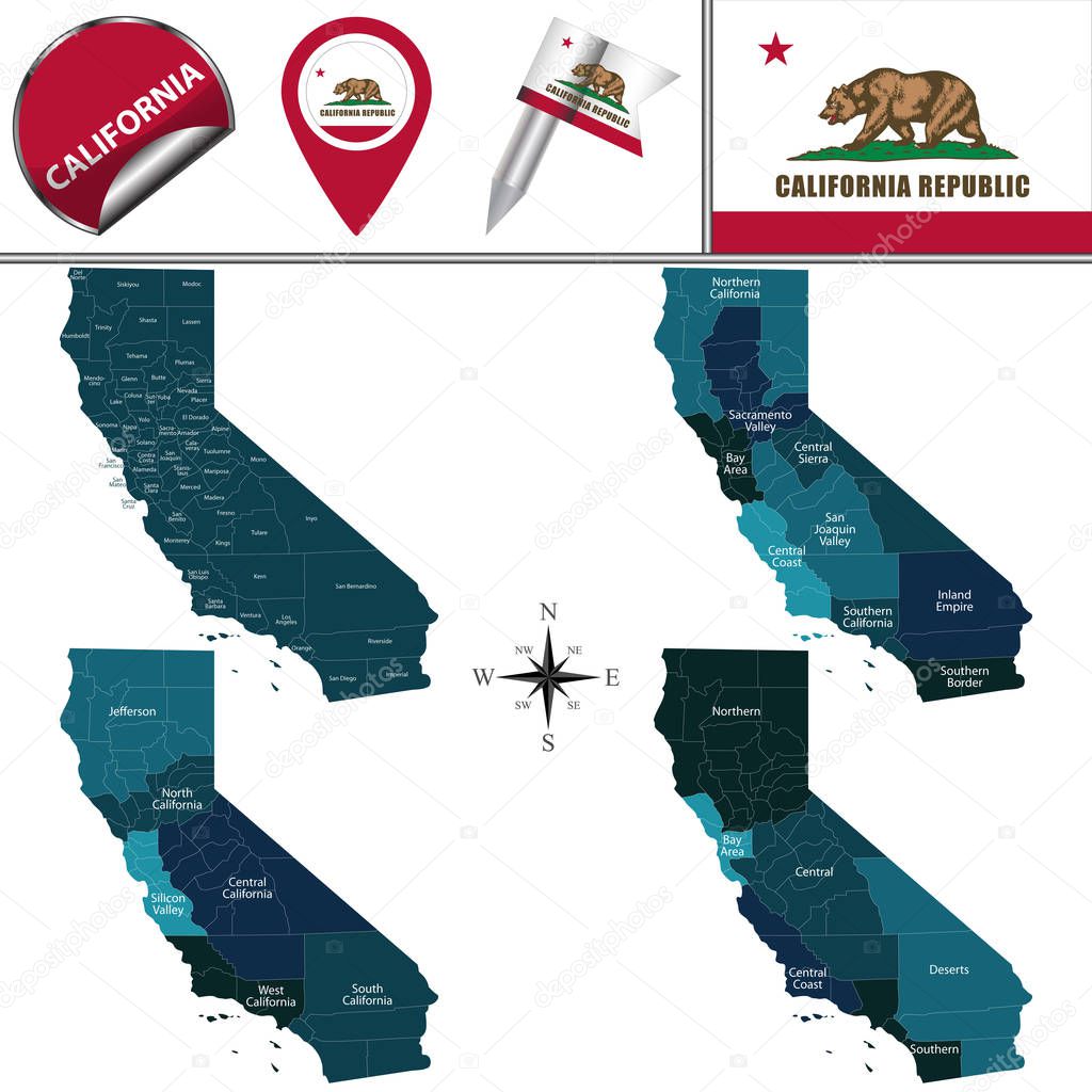 Mapa de California con Regiones 2022